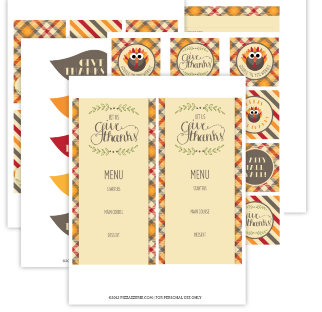 100 Free Thanksgiving Printables - Prudent Penny Pincher
