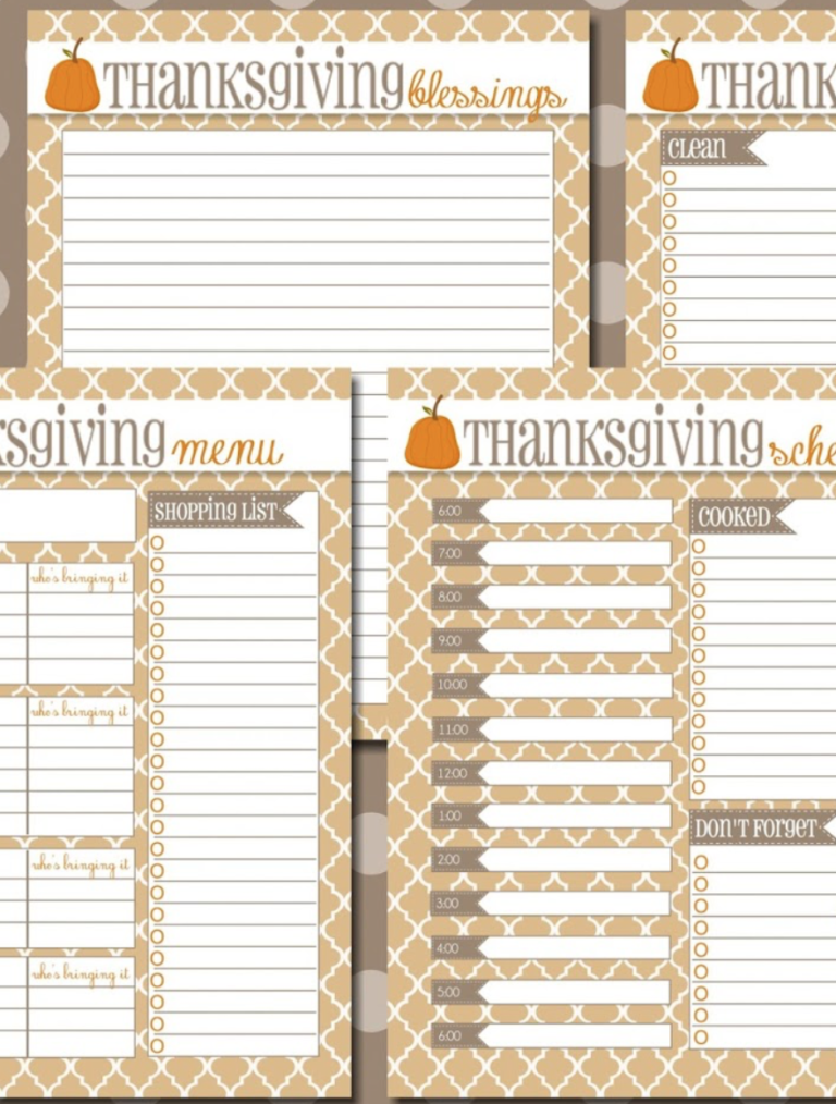 100 Free Thanksgiving Printables - Prudent Penny Pincher
