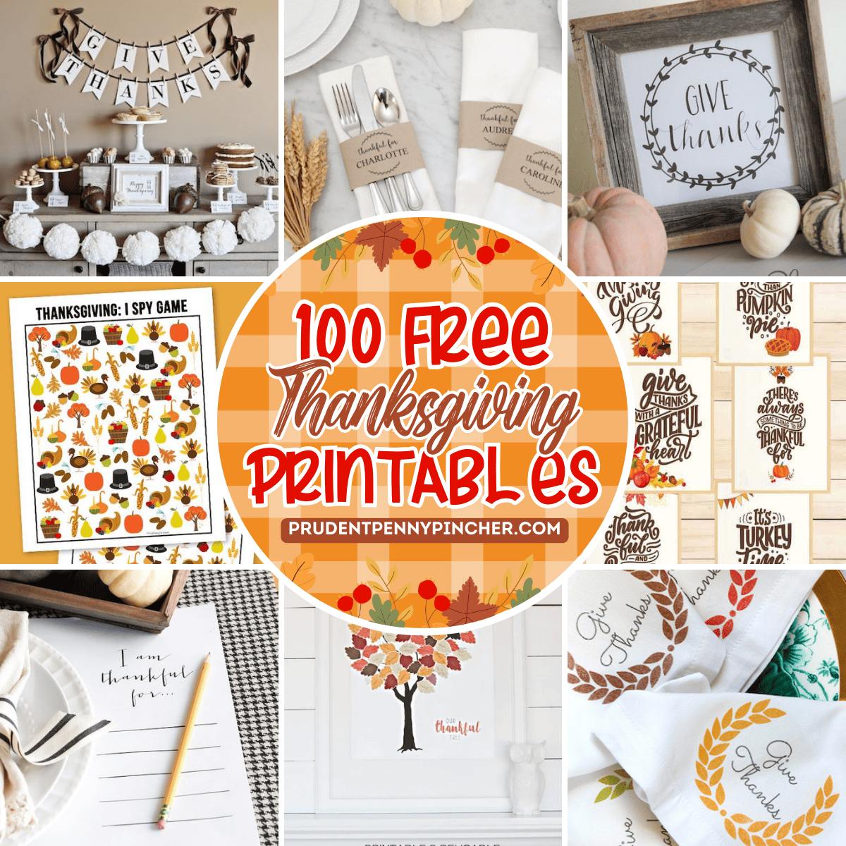 100 Free Thanksgiving Printables - Prudent Penny Pincher