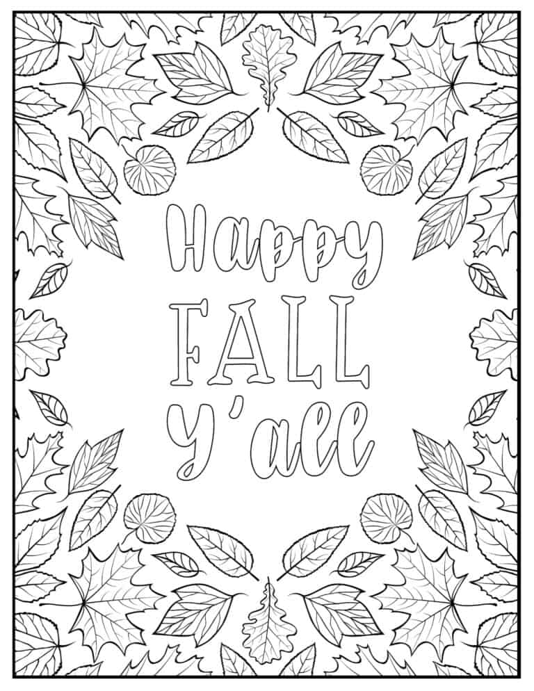 Happy Fall Yall Coloring Sheets Coloring Pages