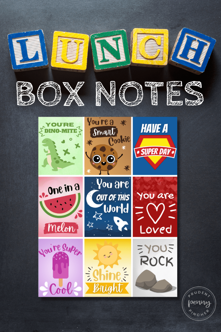 27 Free Printable Lunch Box Notes for Kids - Prudent Penny Pincher