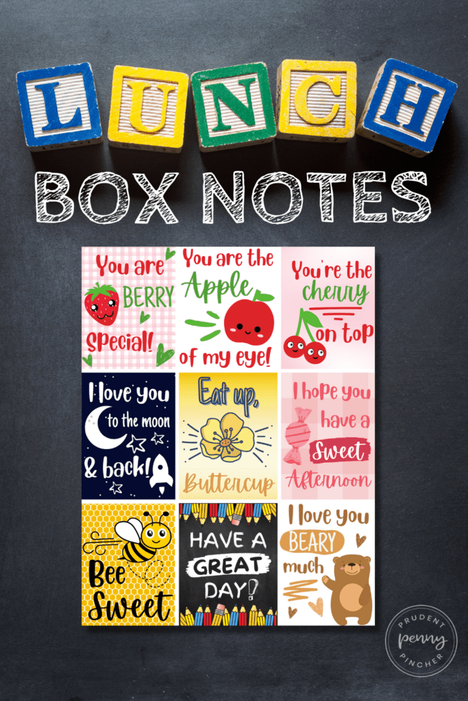 27 Free Printable Lunch Box Notes for Kids - Prudent Penny Pincher