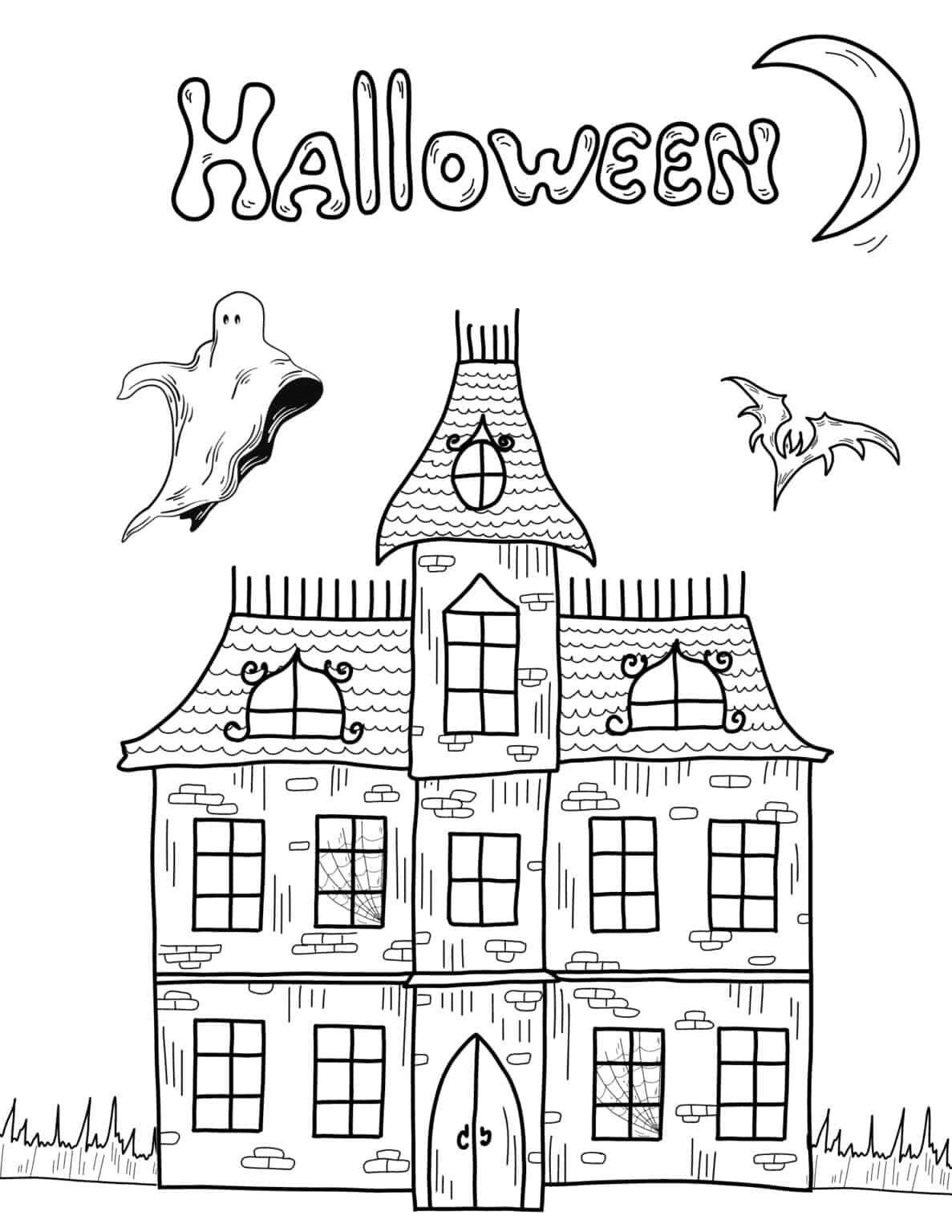 Free Printable Haunted House Coloring Pages - Prudent Penny Pincher