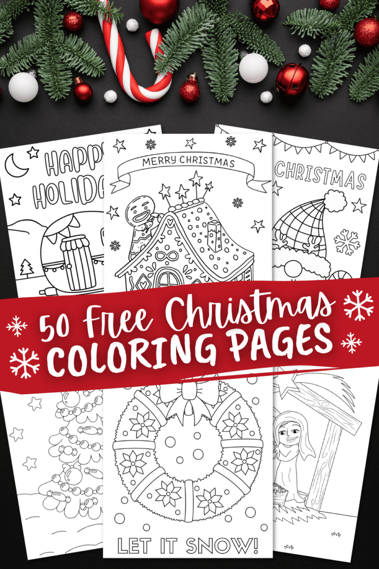50 Free Christmas Coloring Pages for Kids - Prudent Penny Pincher