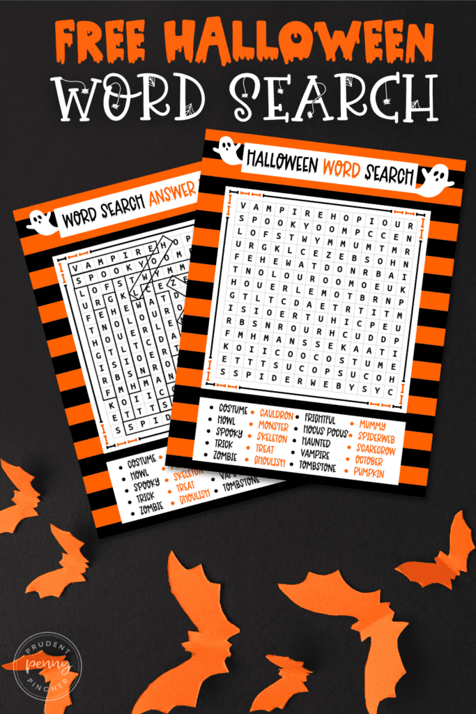 Free Halloween Word Search Printable - Prudent Penny Pincher