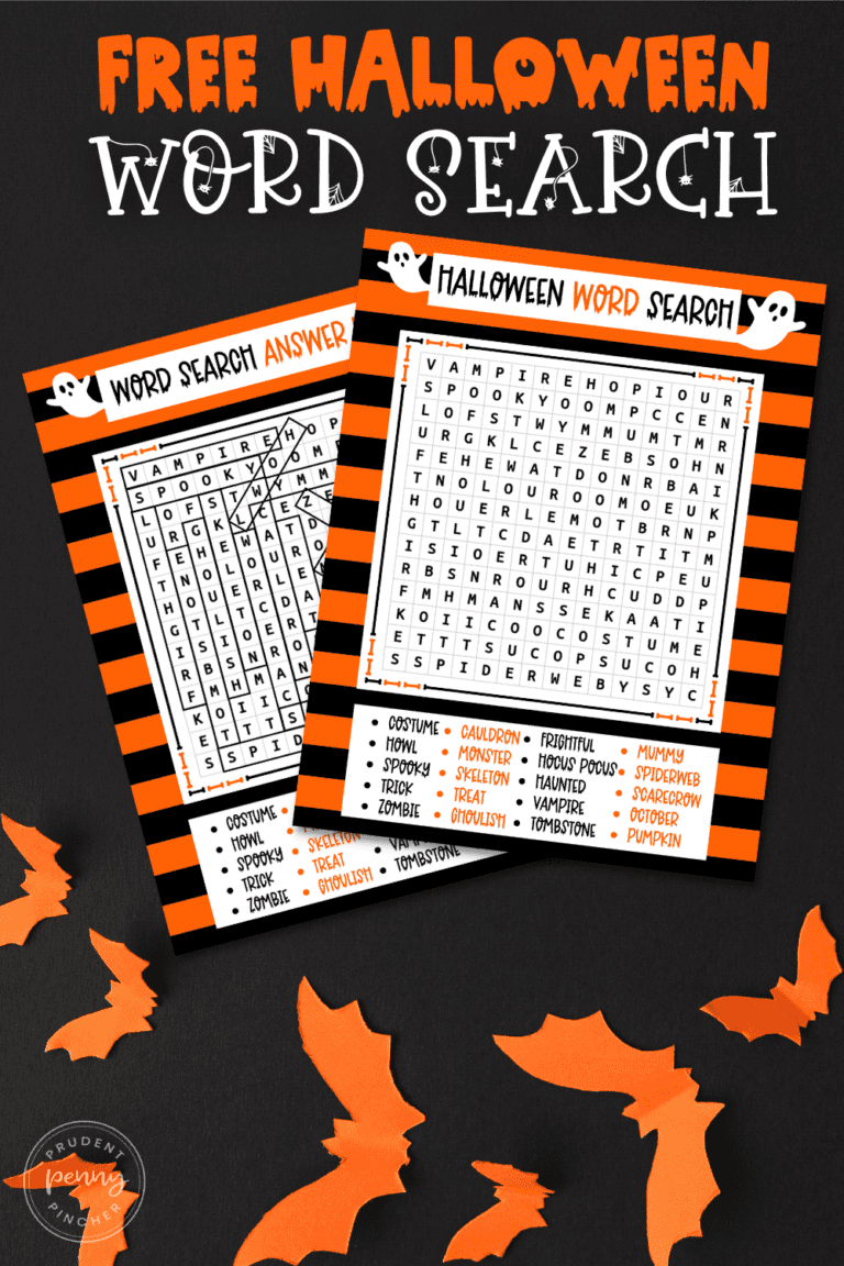 Free Halloween Word Search Printable - Prudent Penny Pincher
