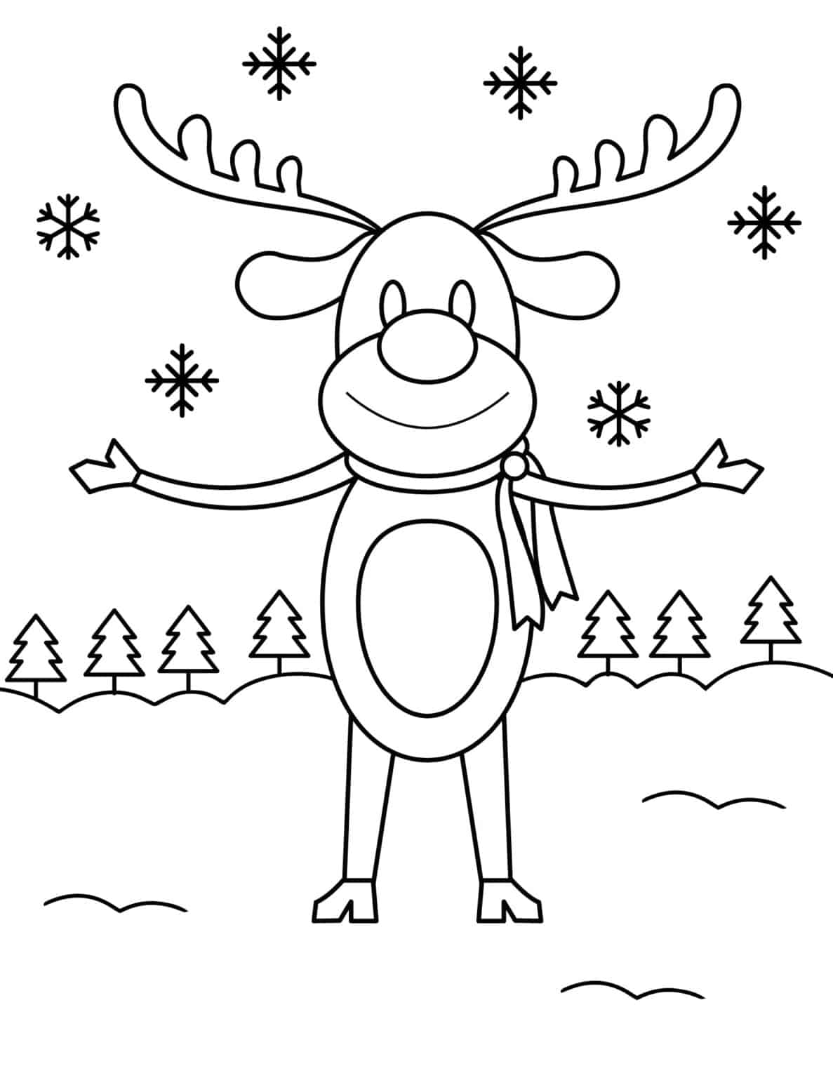 30 Free Printable Reindeer Coloring Pages for Kids - Prudent Penny Pincher