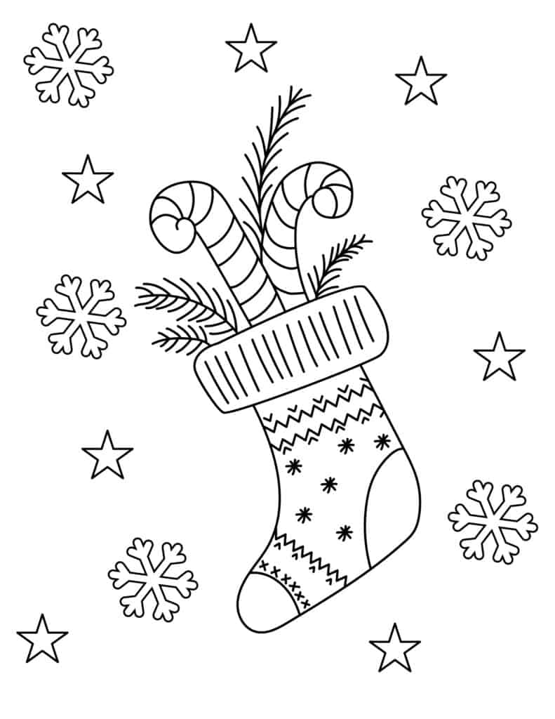 20 Free Printable Christmas Stocking Coloring Pages for Kids - Prudent ...
