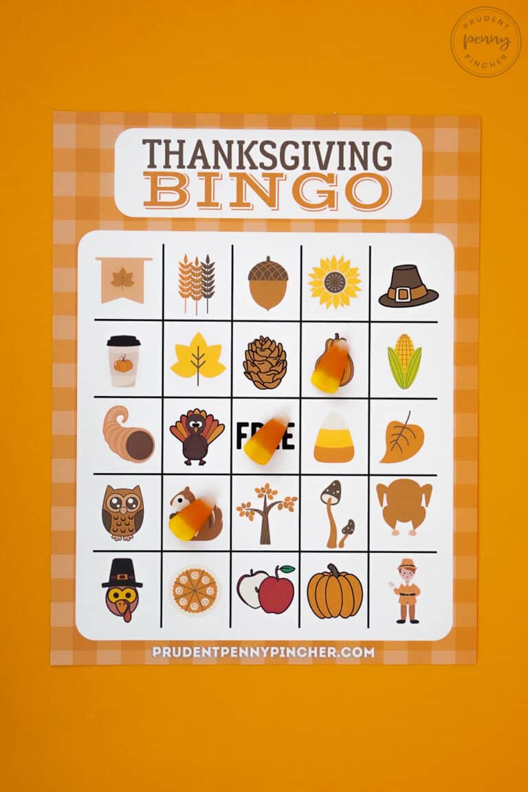 10 Free Thanksgiving Bingo Printable Game - Prudent Penny Pincher