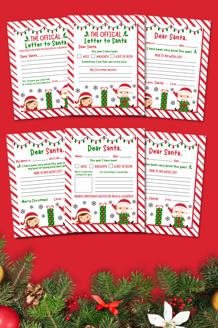 10 Free Printable Letters to Santa Templates - Prudent Penny Pincher