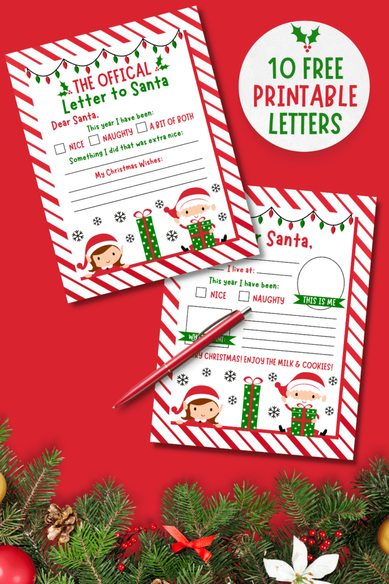 10 Free Printable Letters to Santa Templates - Prudent Penny Pincher