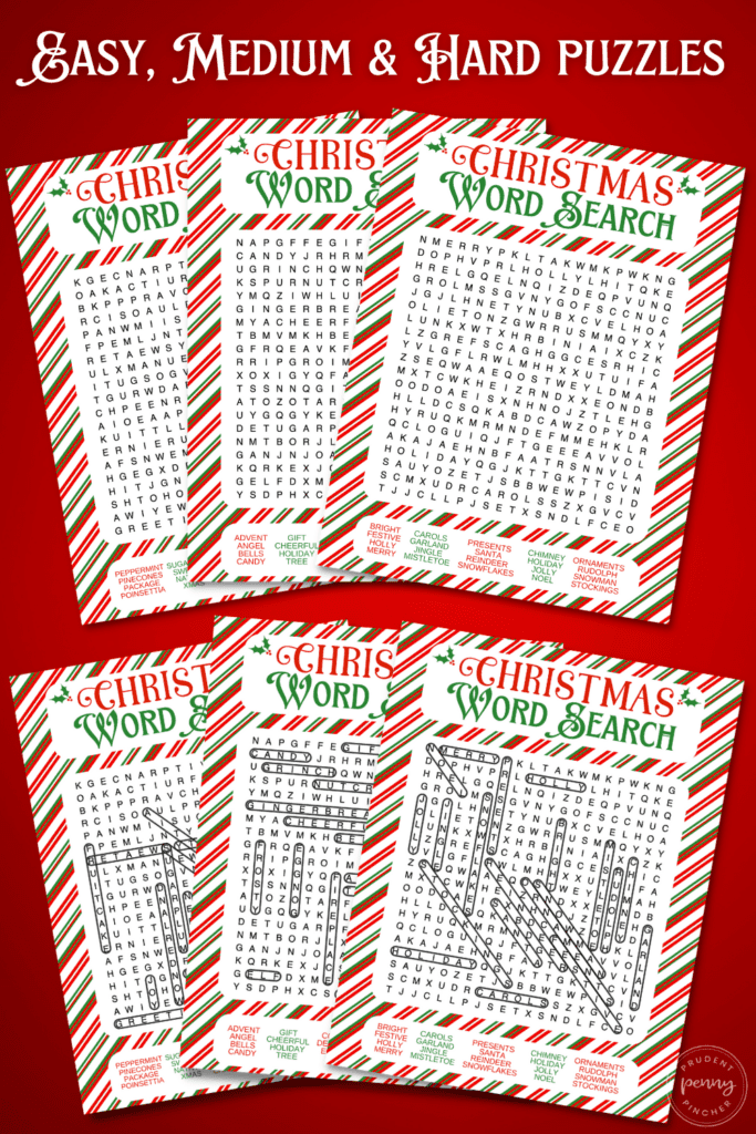 Free Christmas Word Search Printables for Kids and Adults - Prudent ...