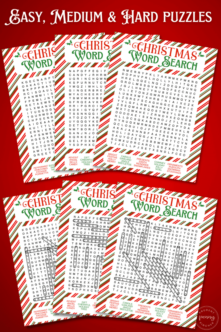 Free Christmas Word Search Printables for Kids and Adults - Prudent ...