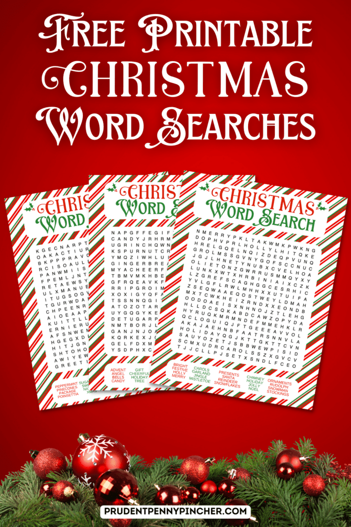 Free Christmas Word Search Printables for Kids and Adults - Prudent ...