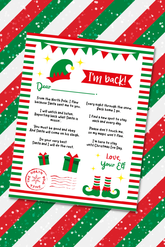 Free Printable Elf On The Shelf Arrival Letter Prudent Penny Pincher
