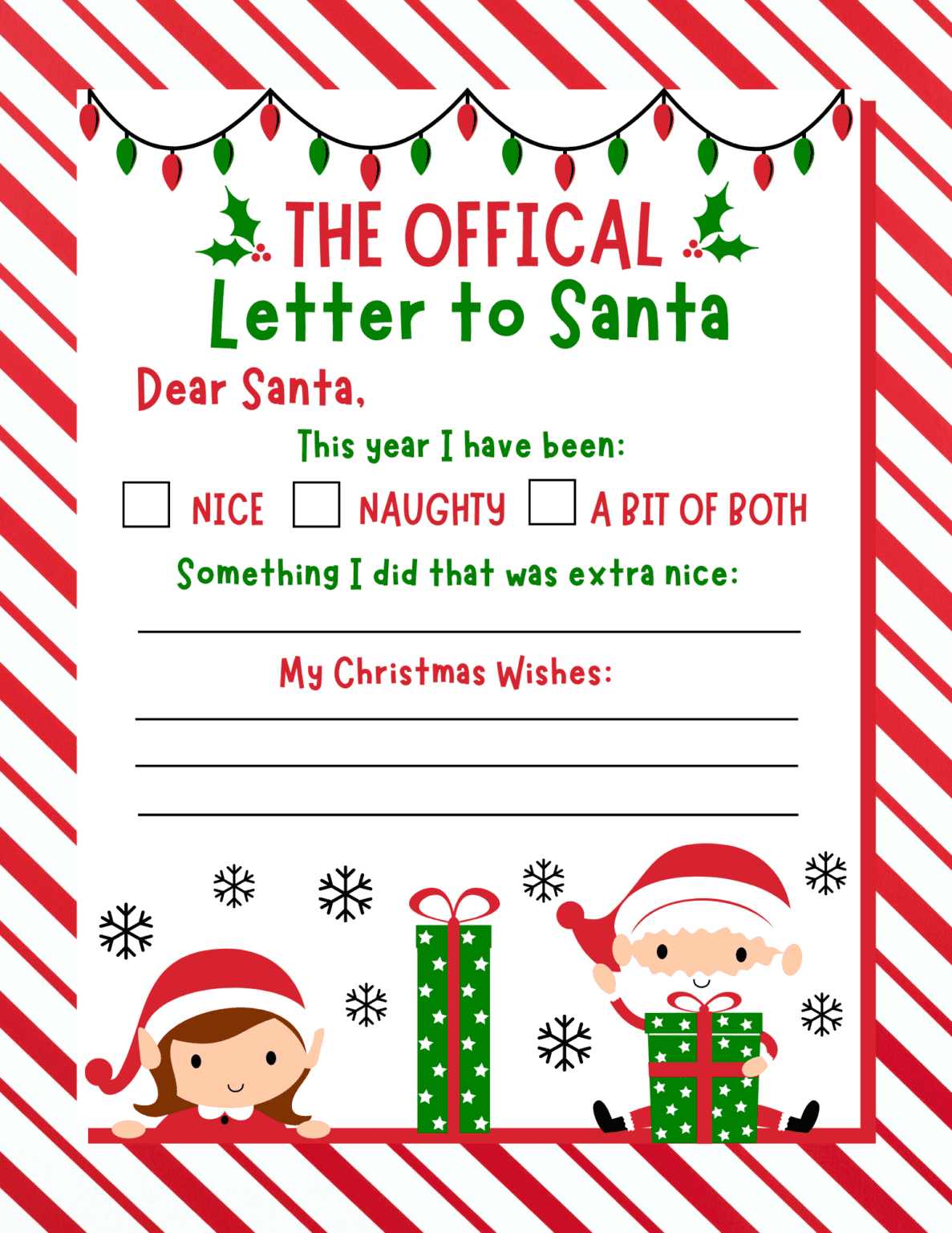10 Free Printable Letters to Santa Templates - Prudent Penny Pincher