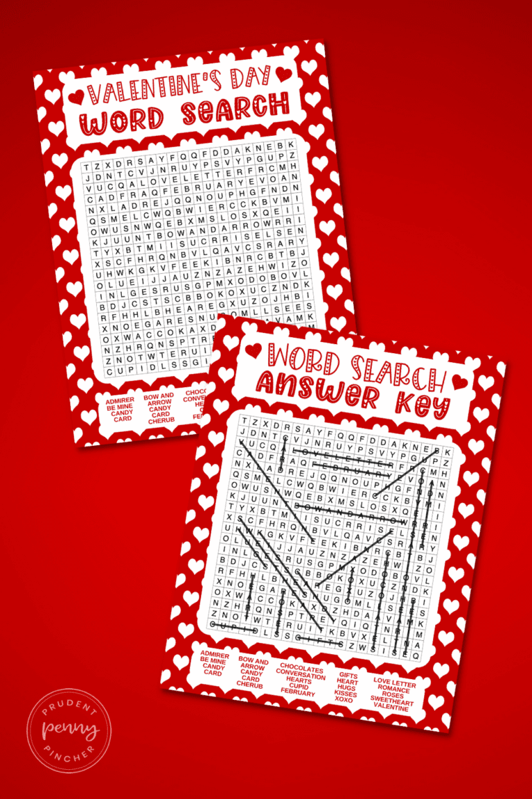 Free Printable Valentine's Day Word Search - Prudent Penny Pincher