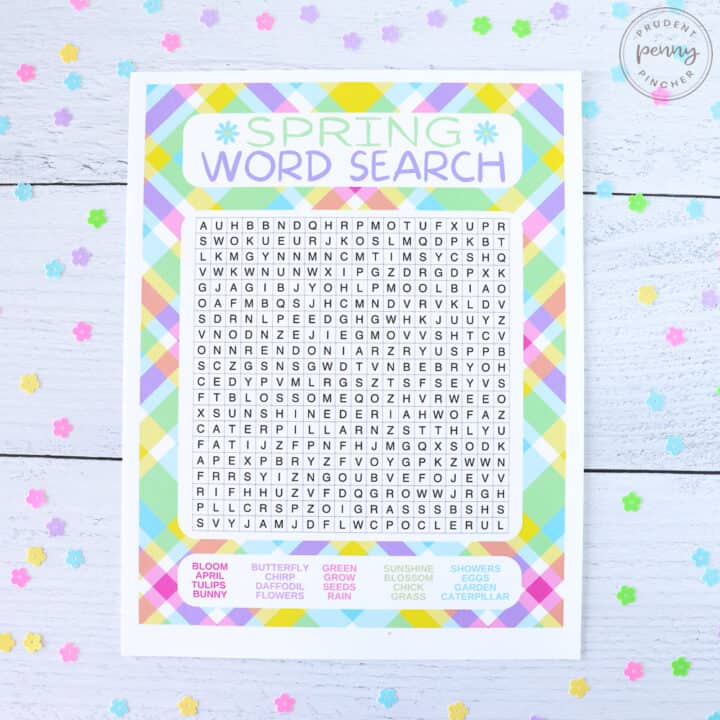 Free Printable Spring Word Search - Prudent Penny Pincher