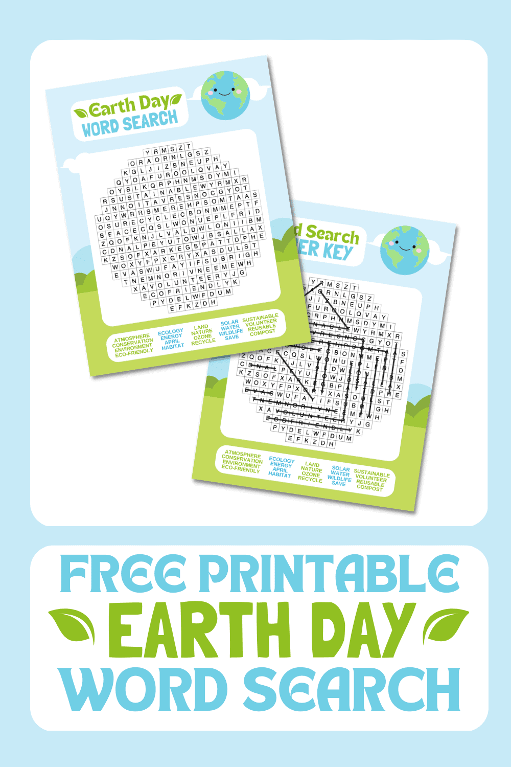 Free Printable Earth Day Word Search for Kids - Prudent Penny Pincher