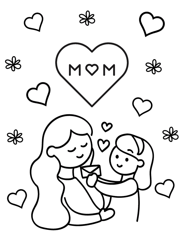 20 Free Printable Mother's Day Coloring Pages for Kids - Prudent Penny ...