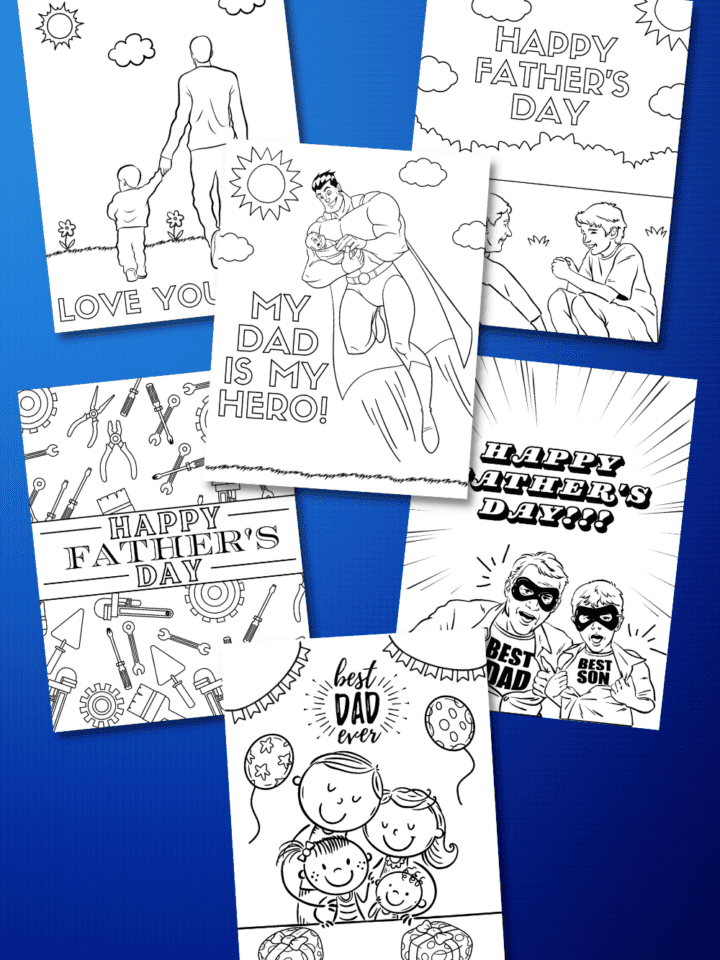 10 Free Printable Father's Day Cards for Kids to Color - Prudent Penny ...