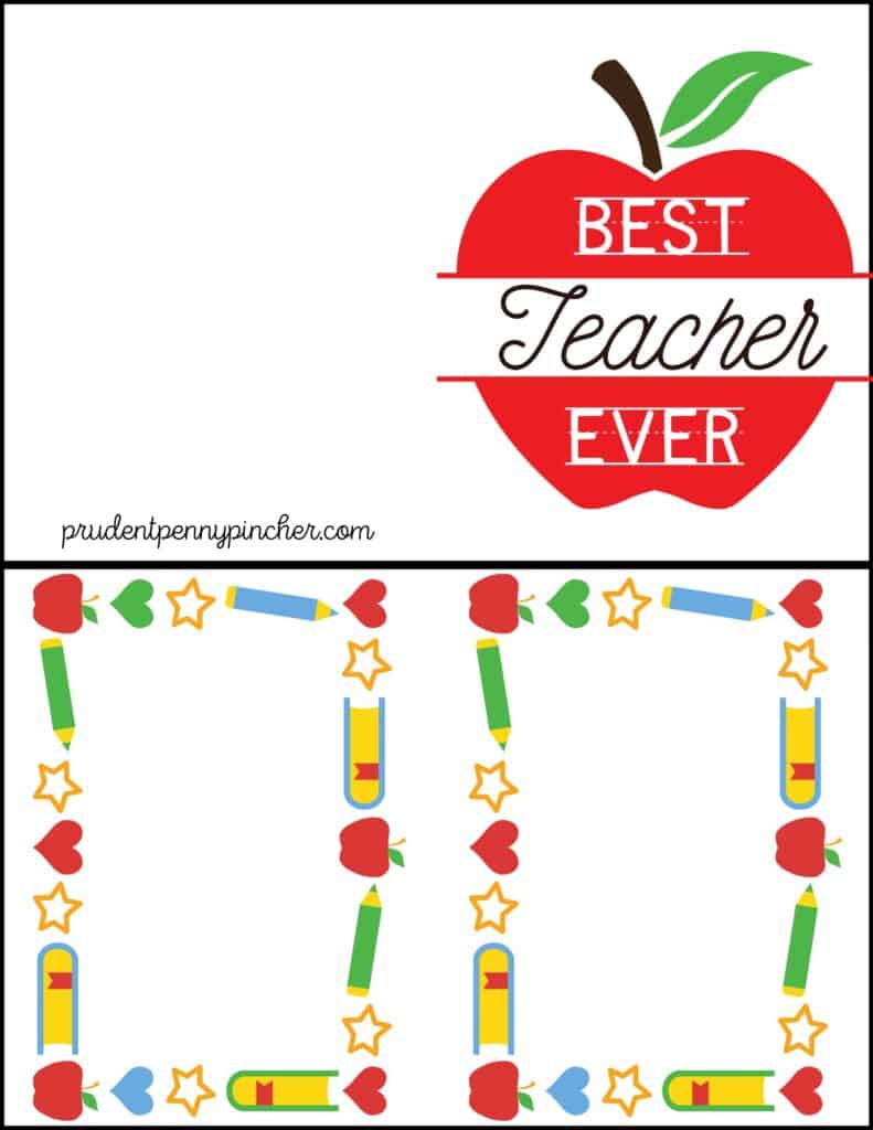 10 Free Teacher Appreciation Card Printables - Prudent Penny Pincher