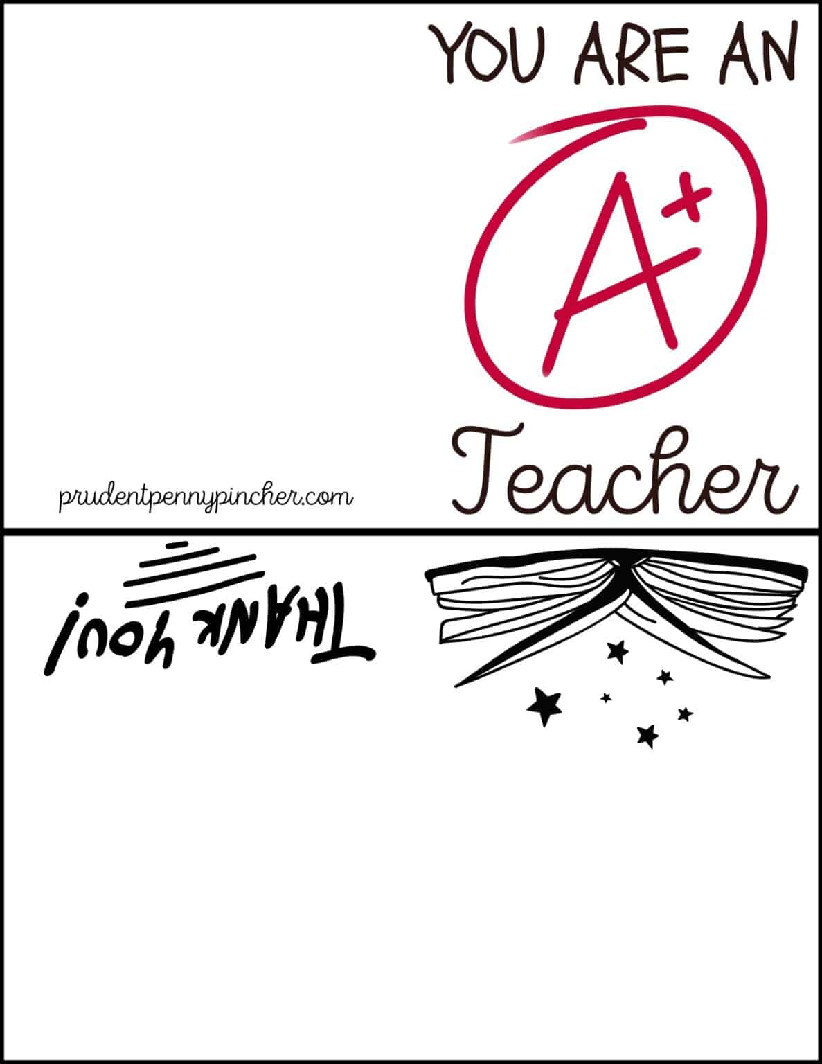 10 Free Teacher Appreciation Card Printables - Prudent Penny Pincher