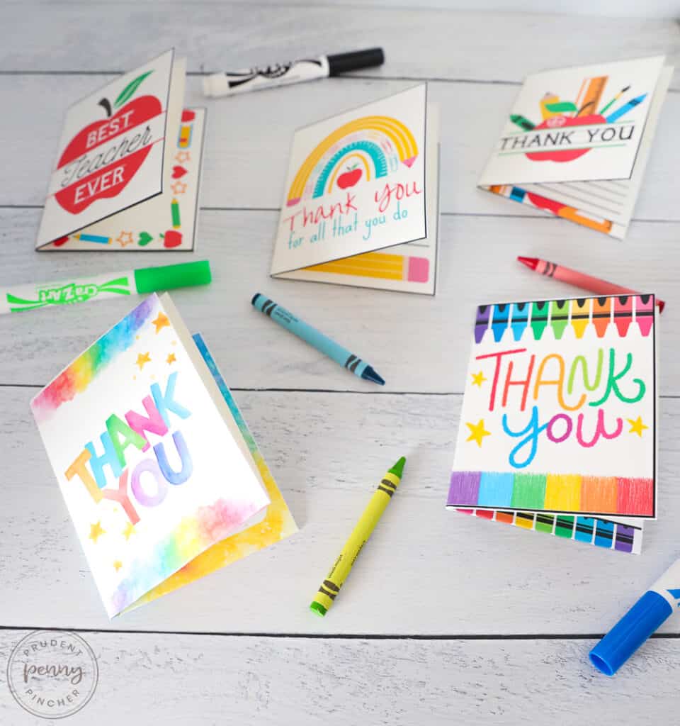 10 Free Teacher Appreciation Card Printables - Prudent Penny Pincher