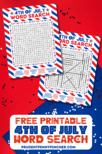 Free Printable 4th of July Word Search - Prudent Penny Pincher