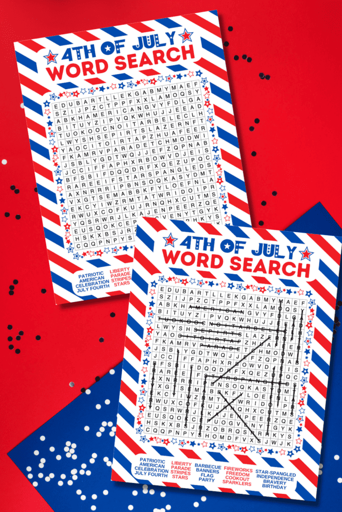 Free Printable 4th of July Word Search - Prudent Penny Pincher