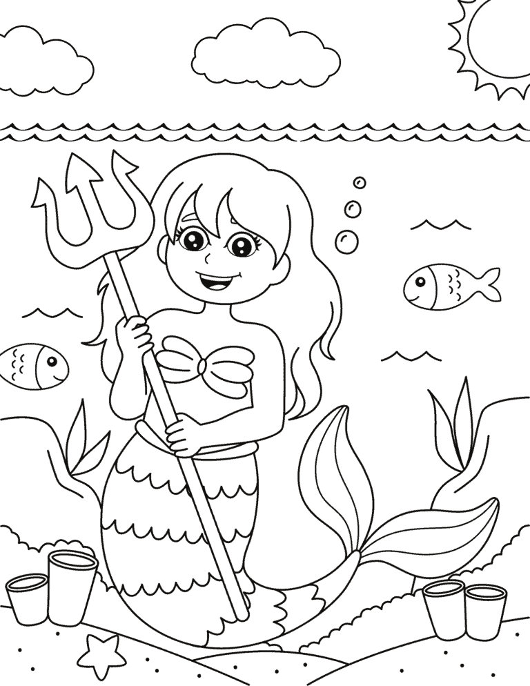 20 Free Printable Mermaid Coloring Pages for Kids - Prudent Penny Pincher