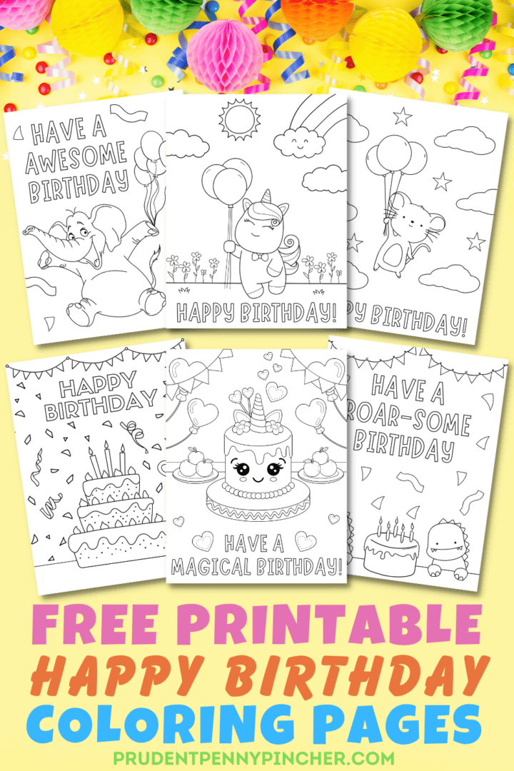 30 Free Printable Happy Birthday Coloring Pages for Kids - Prudent ...