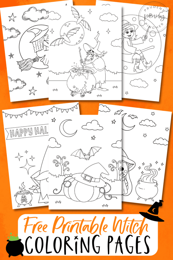 Free Halloween Witch Coloring Pages - Prudent Penny Pincher
