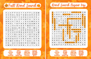 5 Free Fall Word Search Printables - Prudent Penny Pincher
