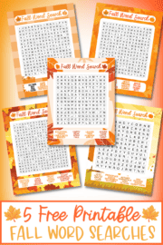 5 Free Fall Word Search Printables - Prudent Penny Pincher