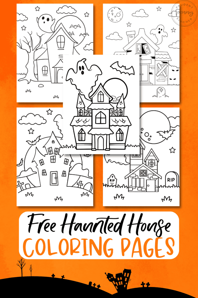 Free Printable Haunted House Coloring Pages - Prudent Penny Pincher