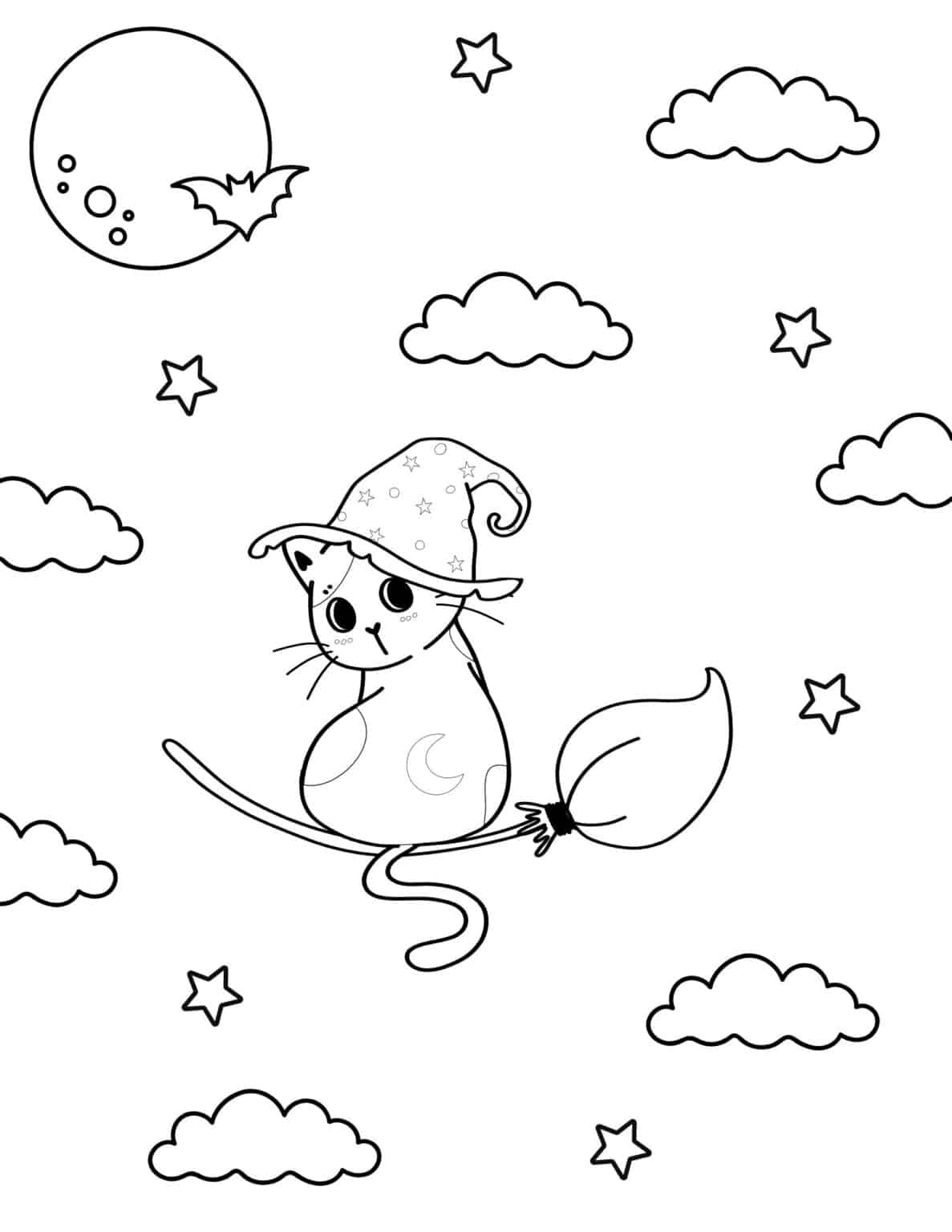 Free Halloween Witch Coloring Pages - Prudent Penny Pincher