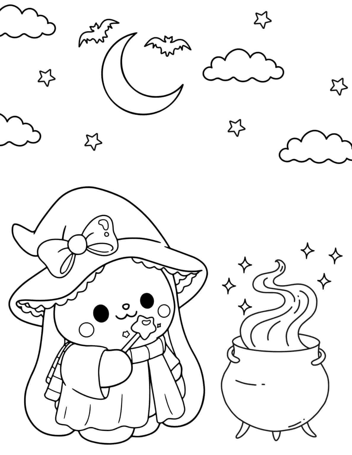 Free Halloween Witch Coloring Pages - Prudent Penny Pincher