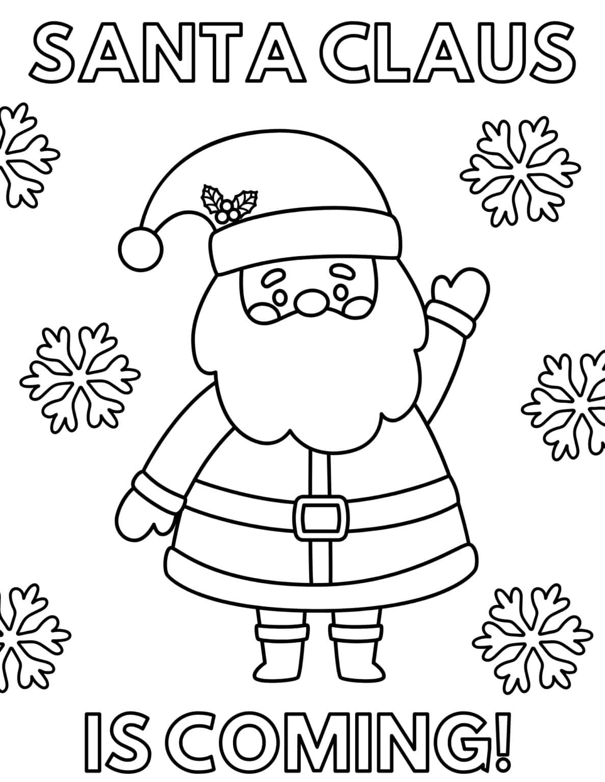 50 Free Printable Santa Coloring Pages for Kids - Prudent Penny Pincher