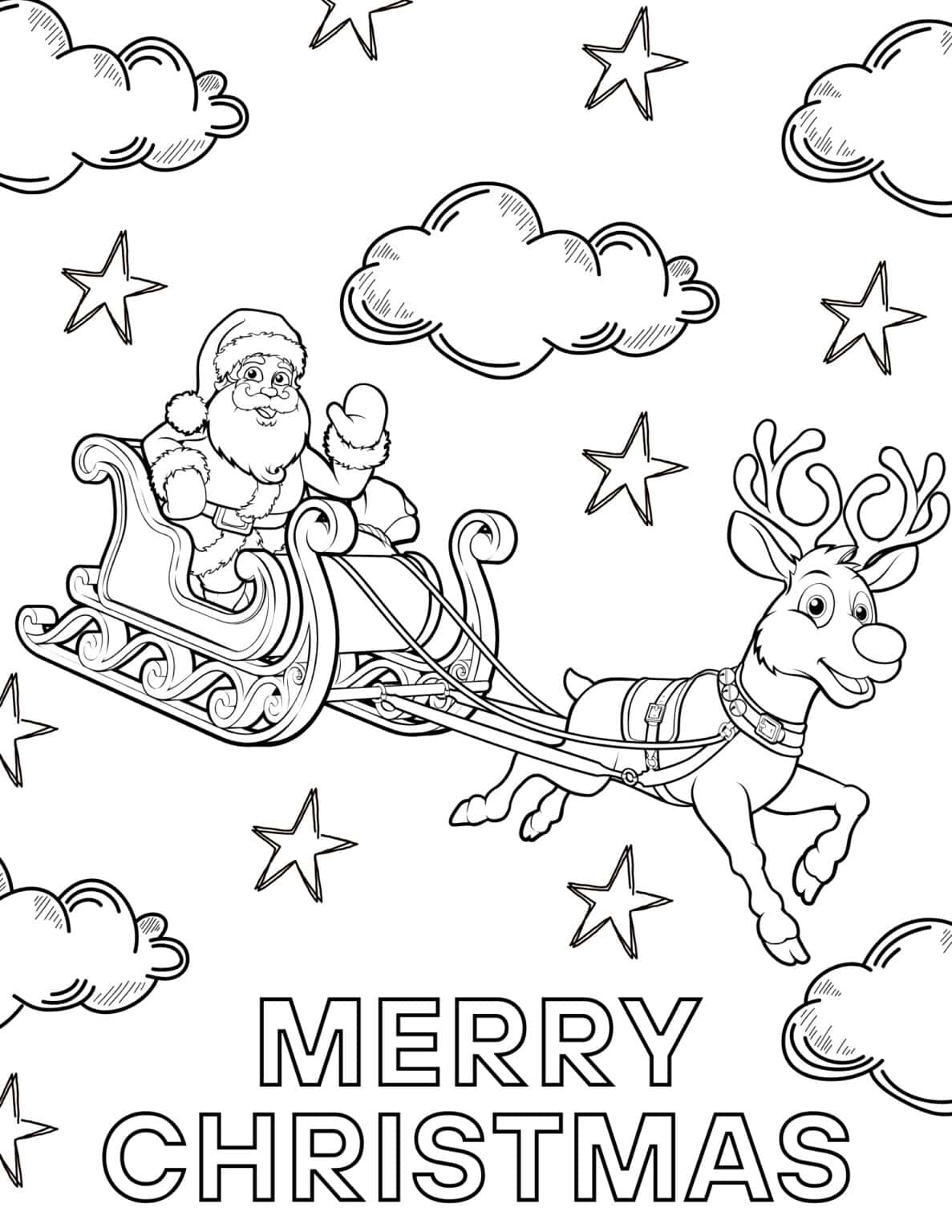 30 Free Printable Reindeer Coloring Pages for Kids - Prudent Penny Pincher
