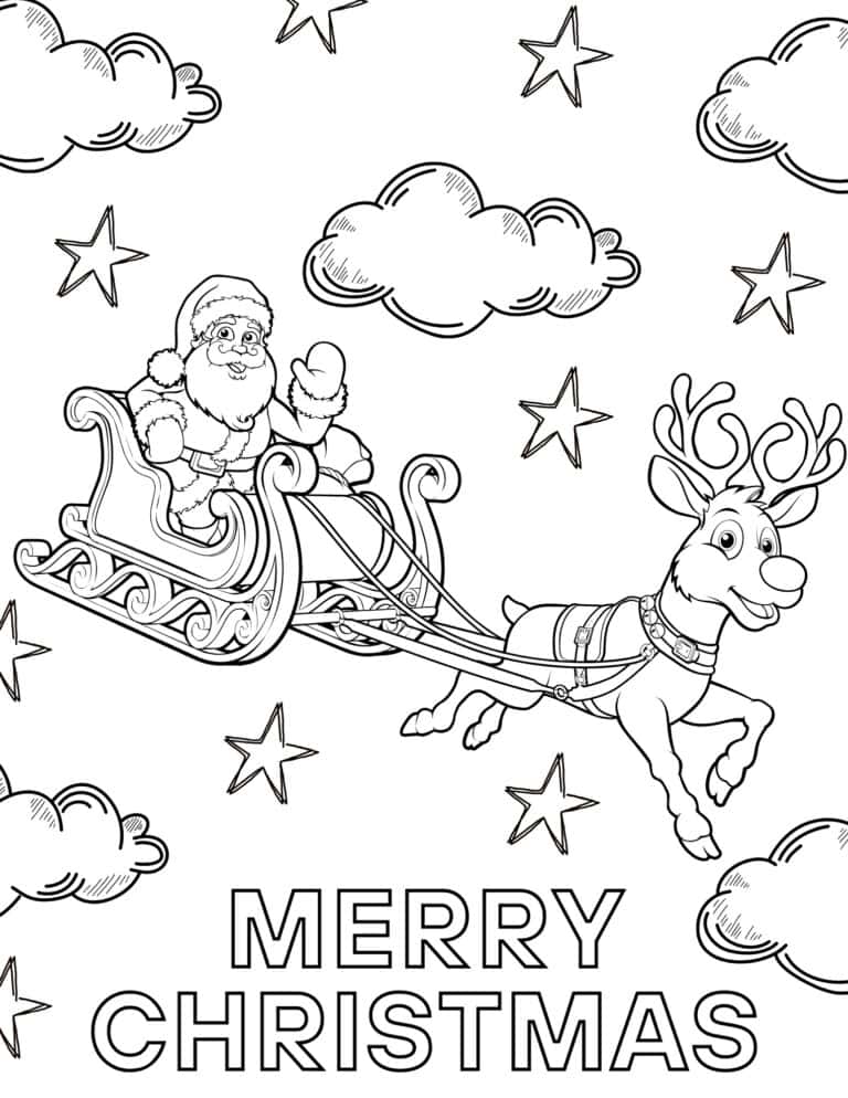 30 Free Printable Reindeer Coloring Pages for Kids - Prudent Penny Pincher