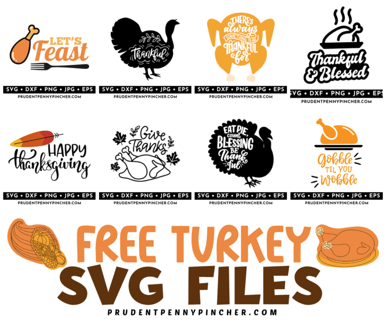 15 Free Turkey SVG Files for Thanksgiving - Prudent Penny Pincher