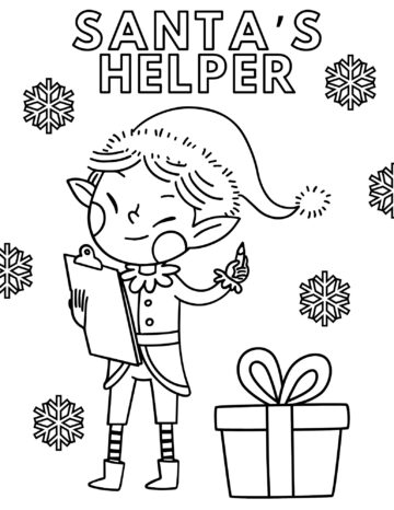 20 Free Christmas Elf Coloring Pages for Kids - Prudent Penny Pincher
