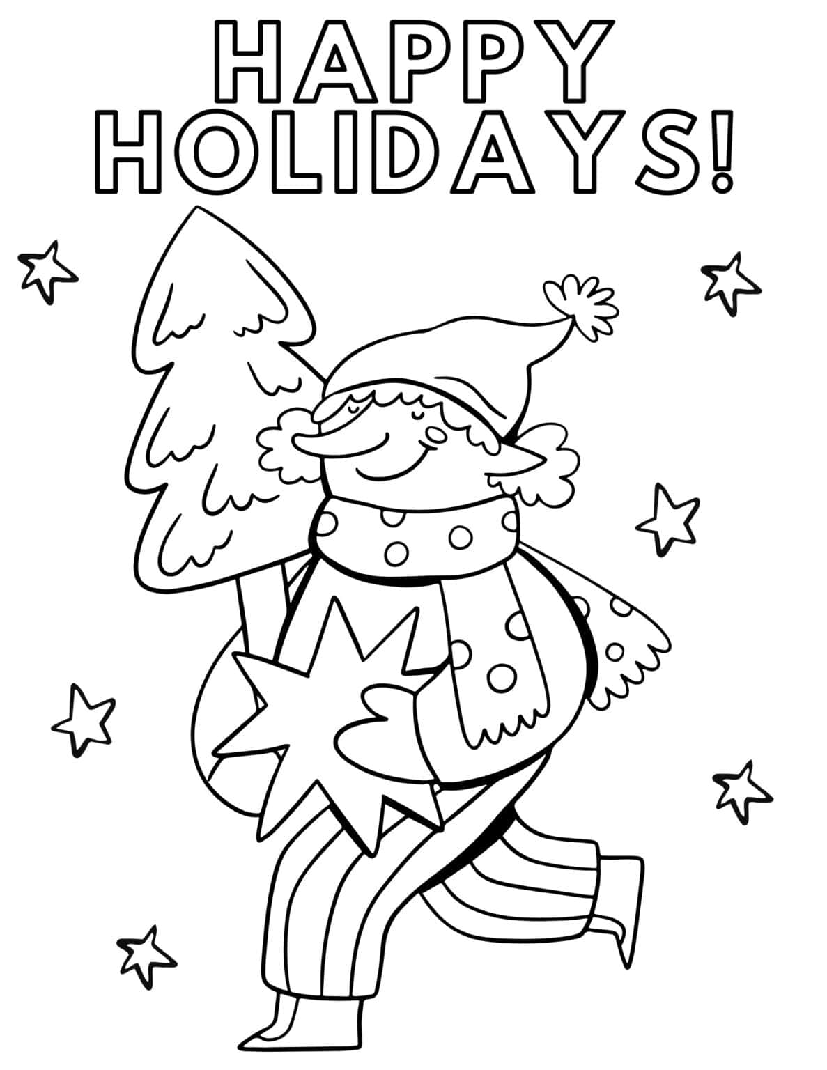 20 Free Christmas Elf Coloring Pages for Kids - Prudent Penny Pincher