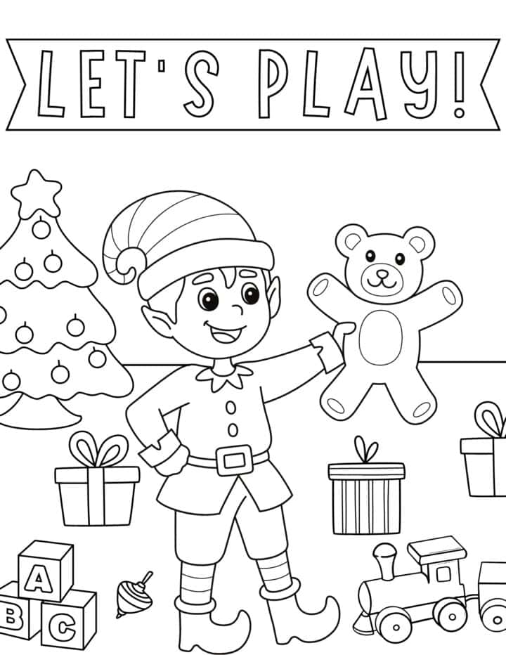 20 Free Christmas Elf Coloring Pages for Kids - Prudent Penny Pincher