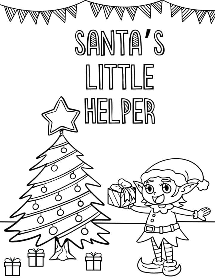 20 Free Christmas Elf Coloring Pages for Kids - Prudent Penny Pincher