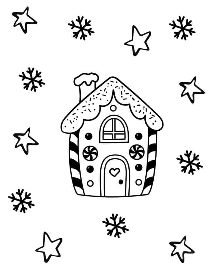 20 Free Gingerbread House Coloring Pages for Kids - Prudent Penny Pincher