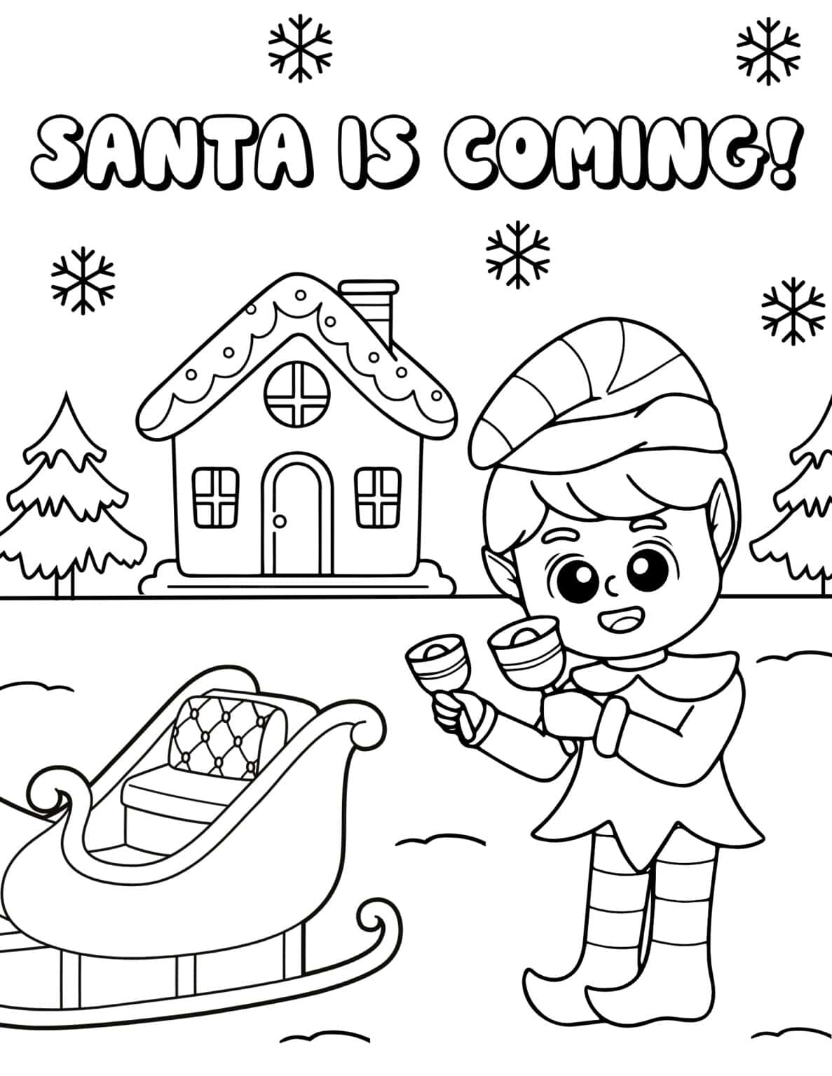 20 Free Christmas Elf Coloring Pages for Kids - Prudent Penny Pincher