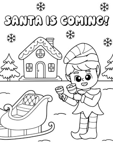 20 Free Christmas Elf Coloring Pages for Kids - Prudent Penny Pincher