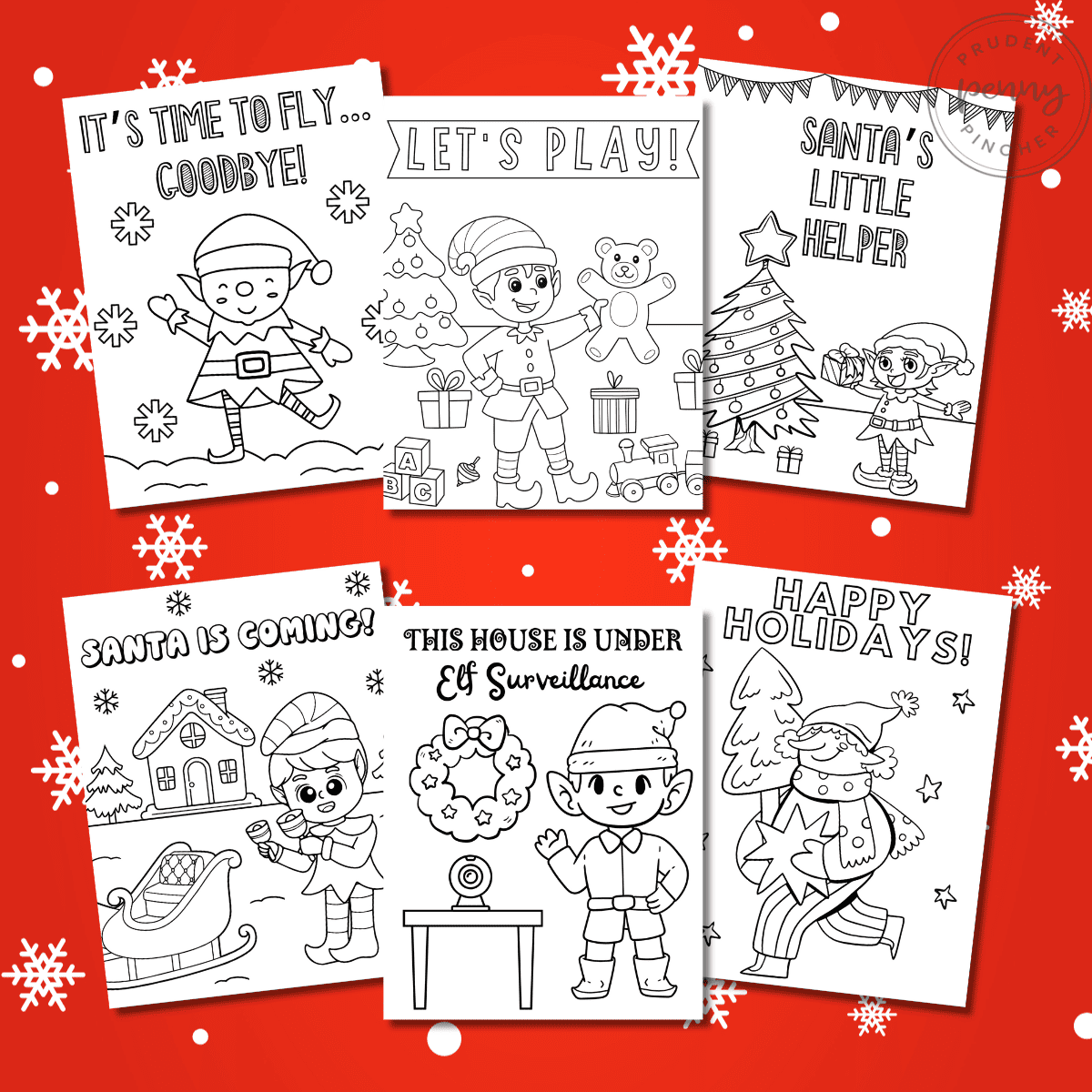 20 Free Christmas Elf Coloring Pages for Kids - Prudent Penny Pincher